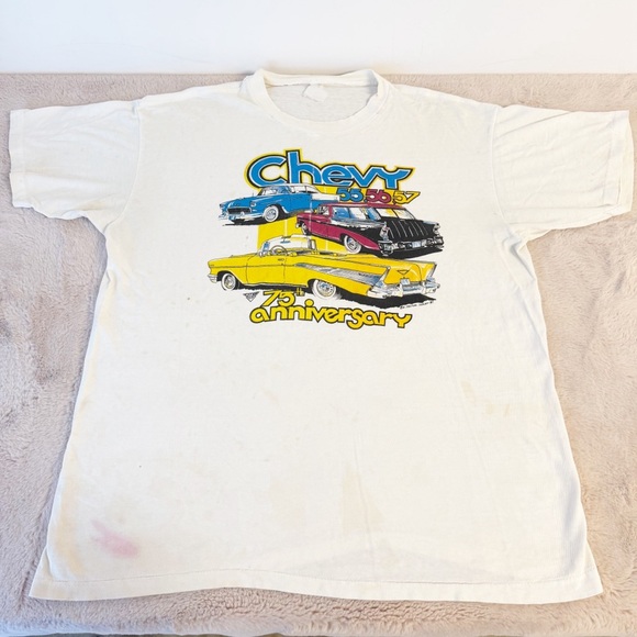 chevrolet | Shirts | Vintage Chevy 55 56 57 75th Anniversary Single ...